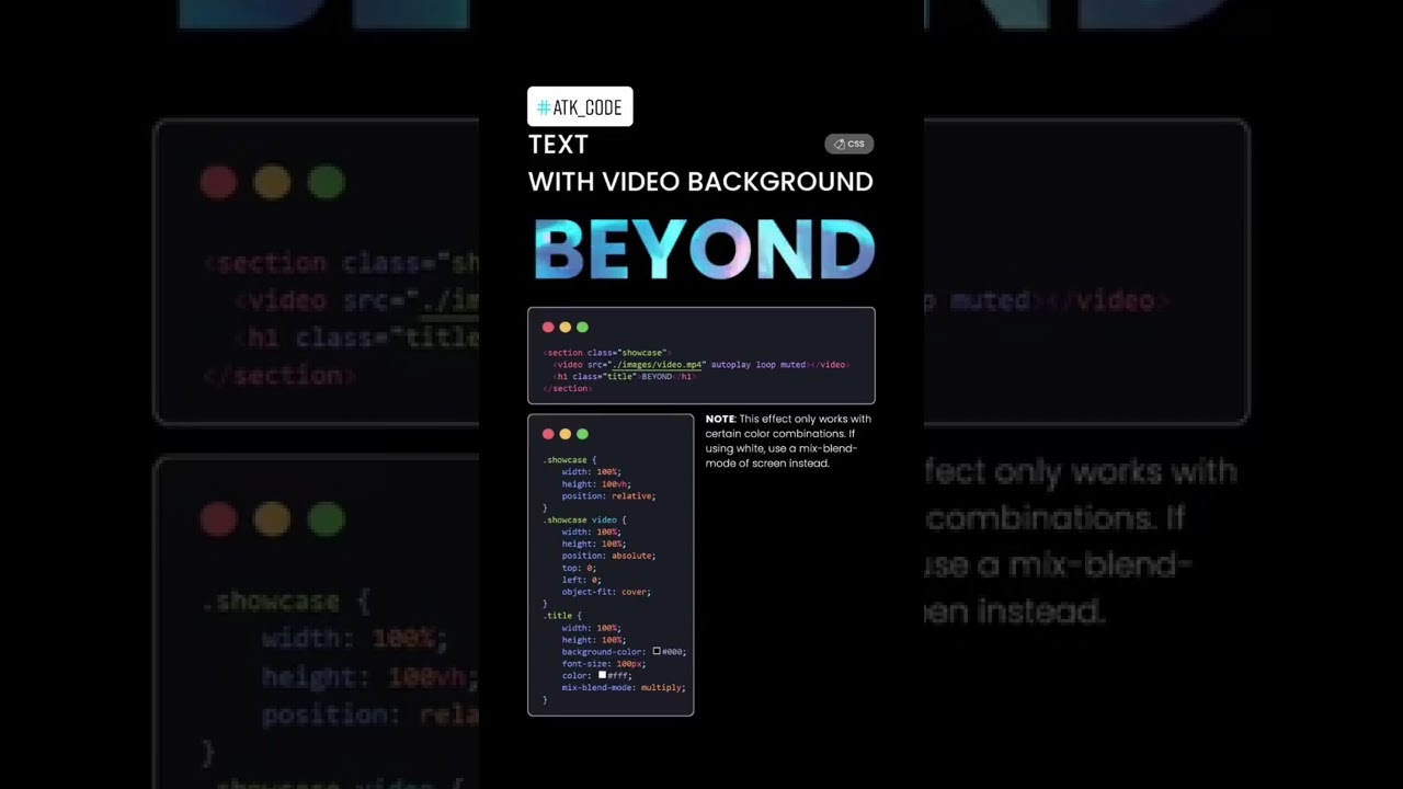 Text with video background effect made with CSS | CSS animations