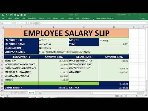 simple salary slip format in excel | simple payslip format in excel