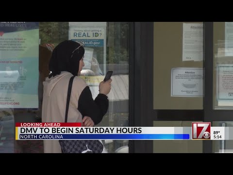DMV to begin Saturday hours in North Carolina through August
