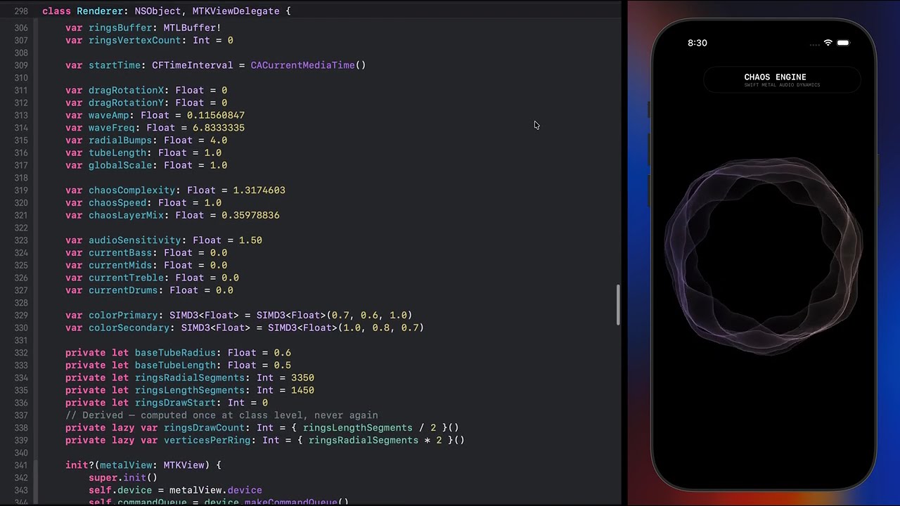 Real-Time Audio Visualizer in Swift & Metal | Chaos Engine Showcase
