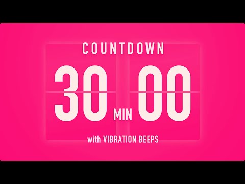 30 Minute Countdown Timer 💓 Flip Clock with Vibration Beeps