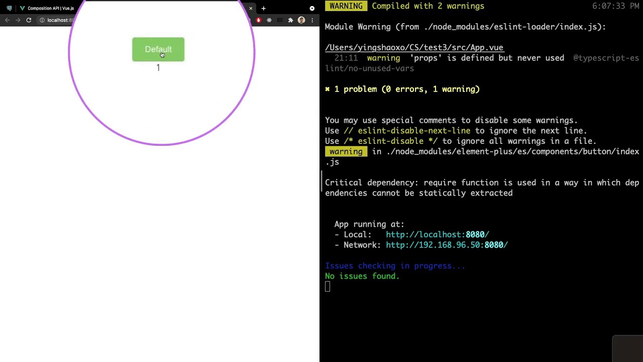 How to use vue3 compositional API with element plus UI library