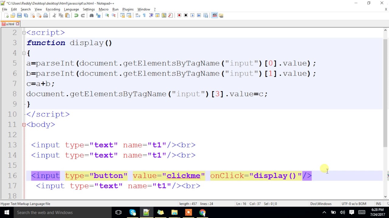 what is document.getElementsByTagName() in javascript explained with example.