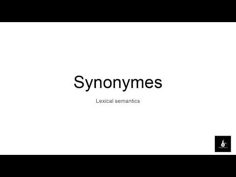 1 - Les Synonymes
