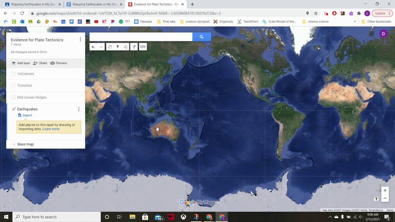 Adding earthquakes to my google maps