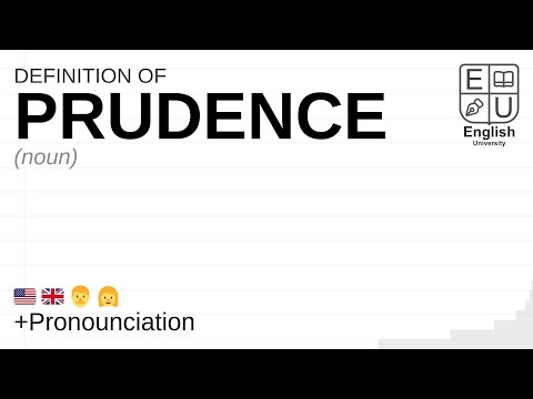 PRUDENCE meaning, definition & pronunciation | What is PRUDENCE? | How to say PRUDENCE