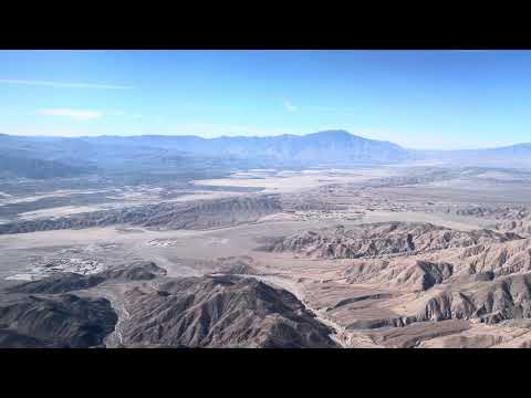 Approach over the Coachella Valley and landing at Palm Springs Airport (PSP) - 12/16/23