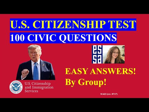 2025 U.S. Citizenship Official USCIS 100 Civics Questions 2008 by Group