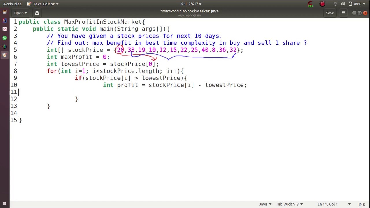 [Problem-5] calculate max profit in stock market in O(n) Time Complexity