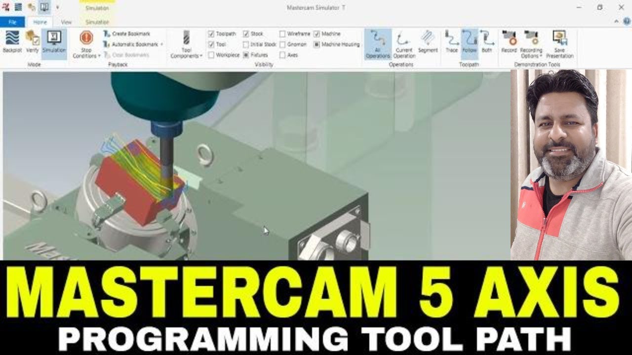 MASTERCAM 5 AXIS PROGRAMMING: ROUGHING MULTI AXIS TOOLPATH |MASTERCAM 5 AXIS