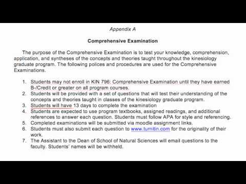 Comprehensive Exam Syllabus