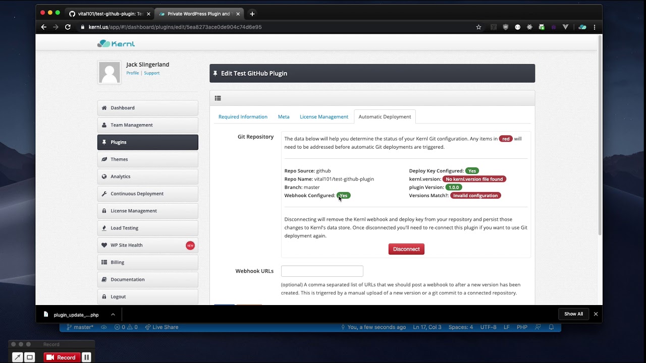 Kernl WordPress Plugin & Theme Updates with Git Integration
