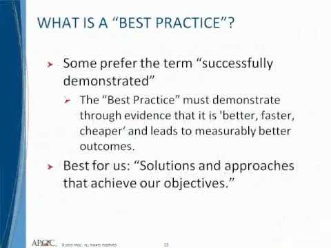 APQC - What Is a Best Practice?