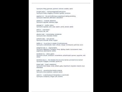 BSEP Study Words for AFCT 2023;192 Words that you should study along with synonyms for the AFCT pdf