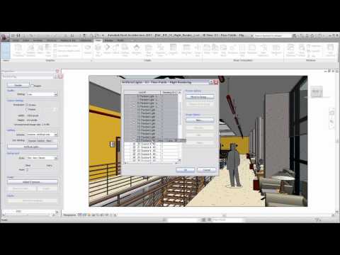 Autodesk Revit Architecture: Rendering a View with Artificial Lighting