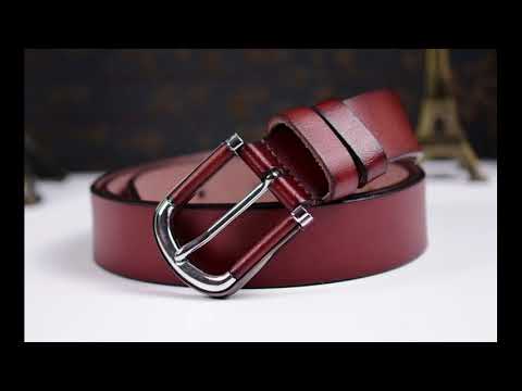 Men Genuine Cow Leather Brown Designer Belt
