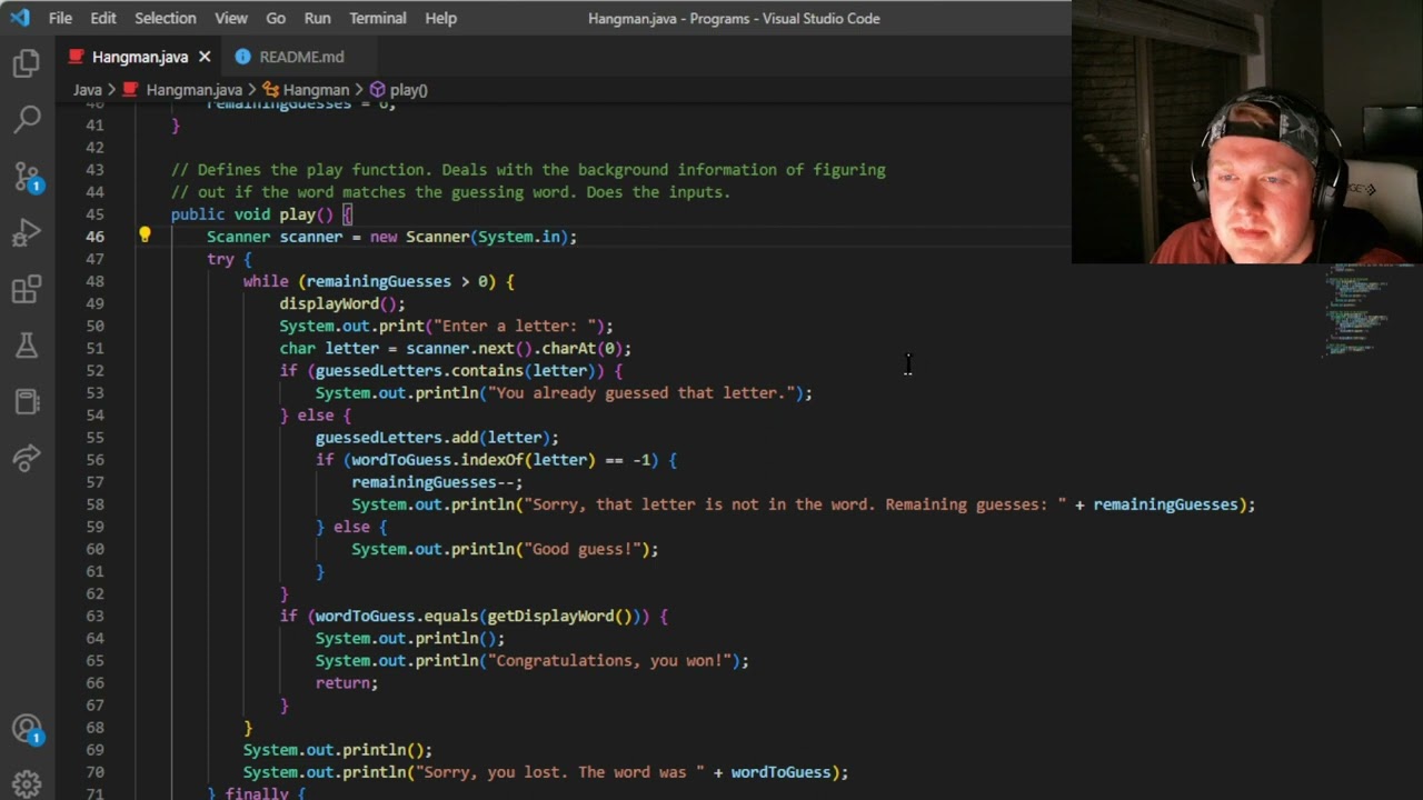 Software Demonstration for Java Hangman Game!