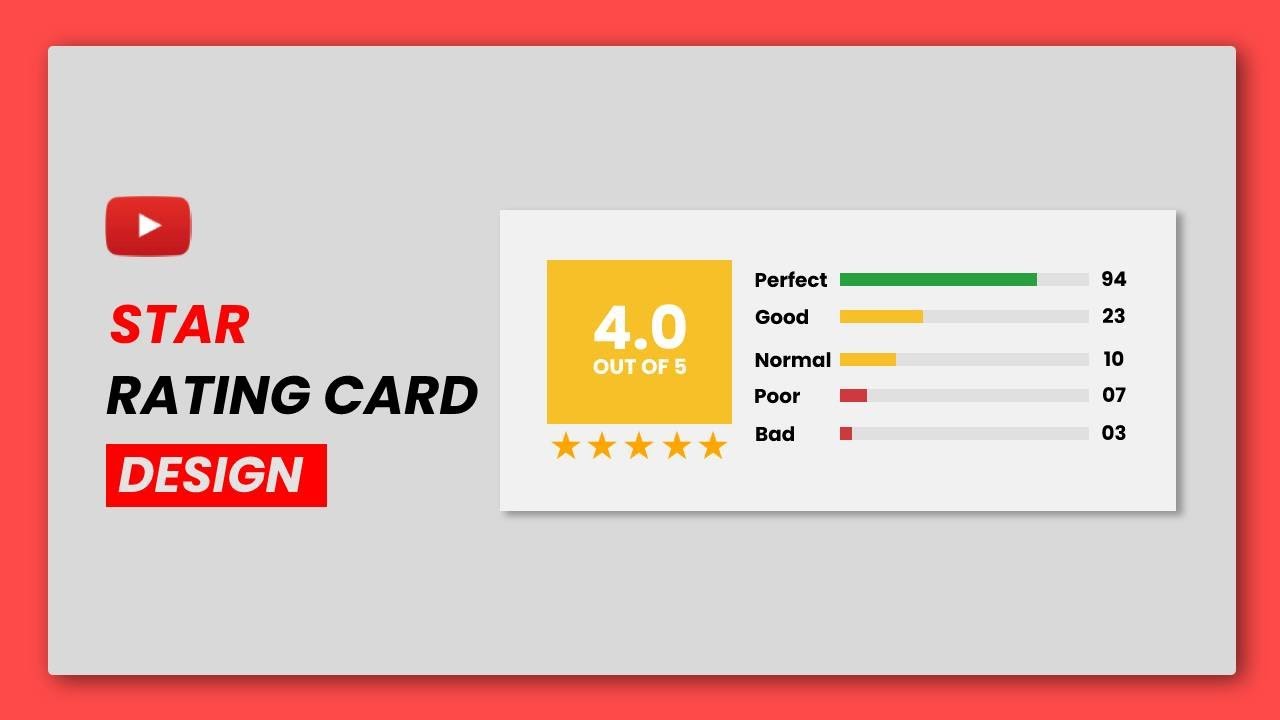 Star Rating Card Design | HTML. CSS And Bootstrap