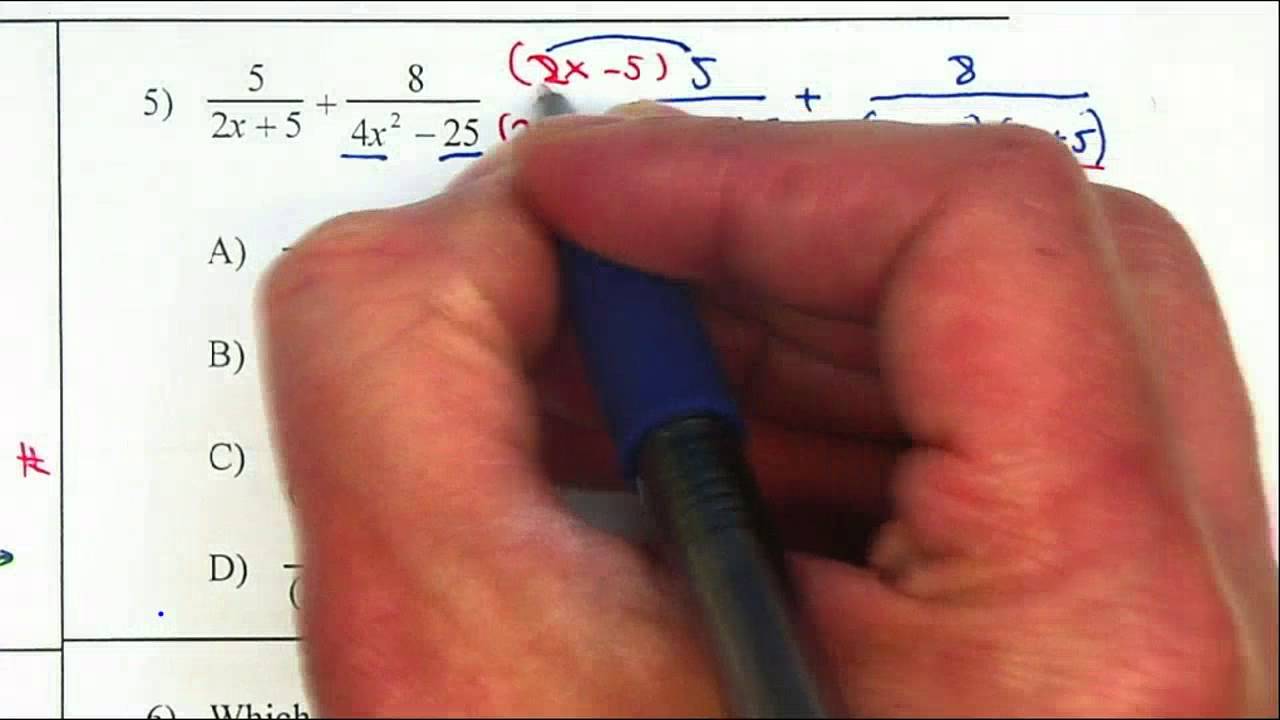 Algebra 2 - Adding Rational Expressions P5