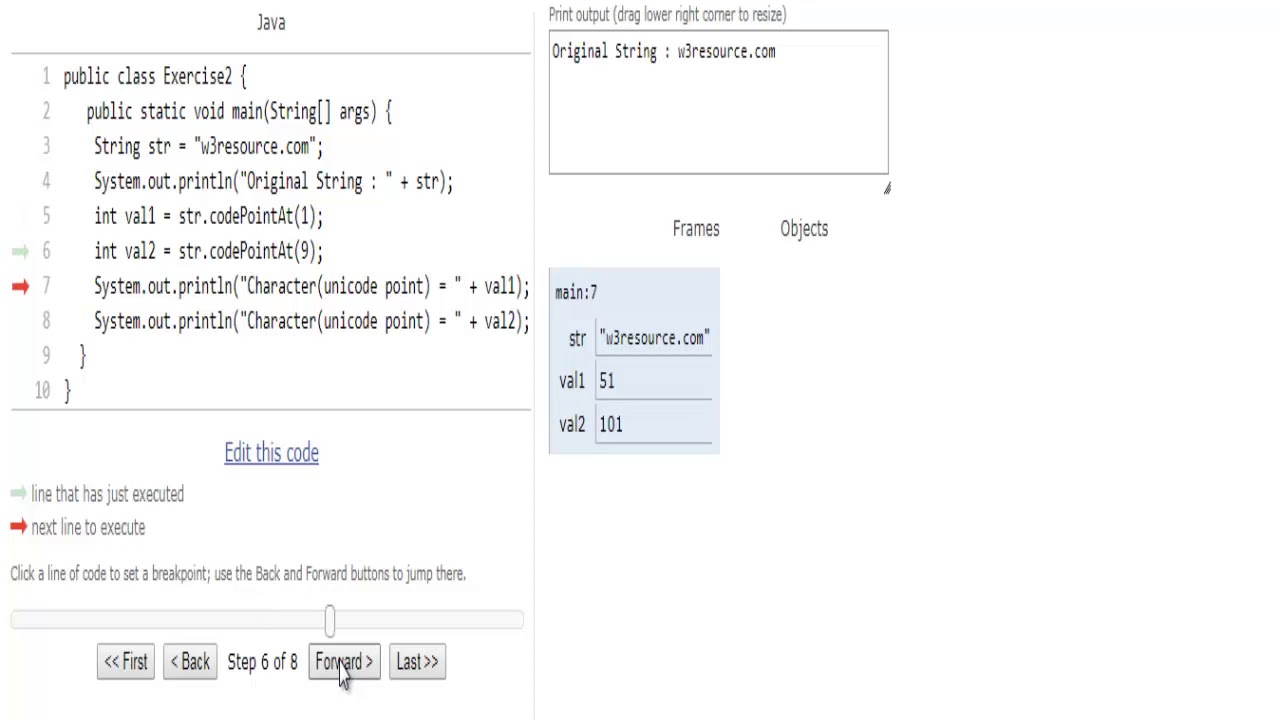w3resource.com: Java String Exercise-2