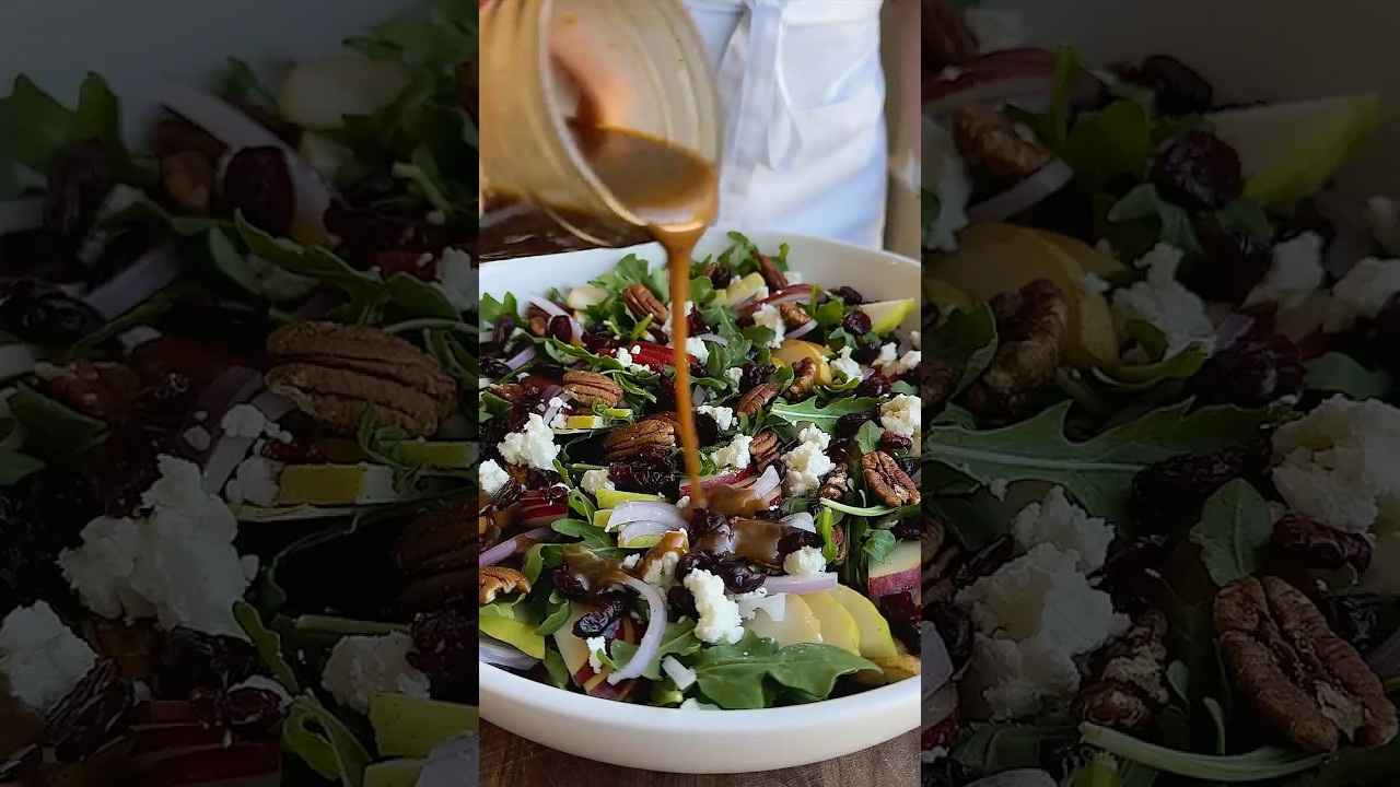 Autumn Pear Salad with the Best Dressing Ever!  #shorts