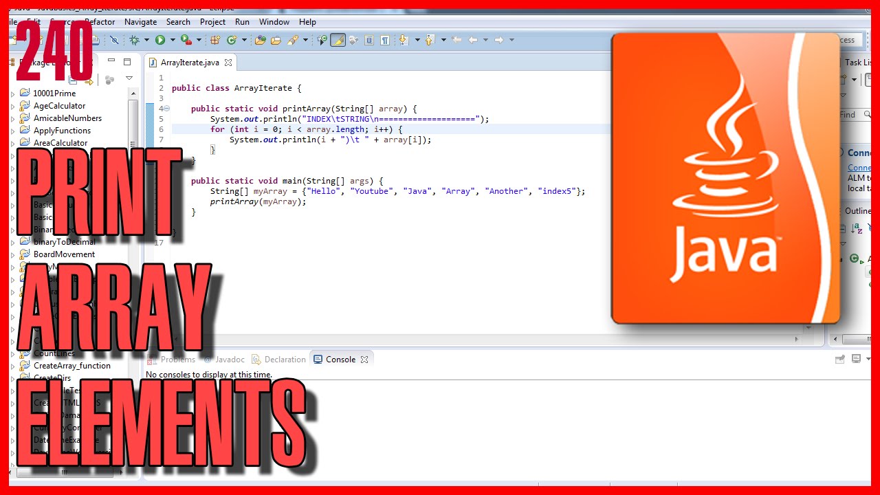 Java Basics - Function to print array elements