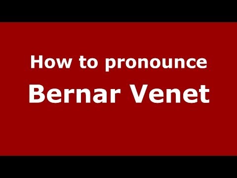 How to pronounce Bernar Venet (French/France) - PronounceNames.com