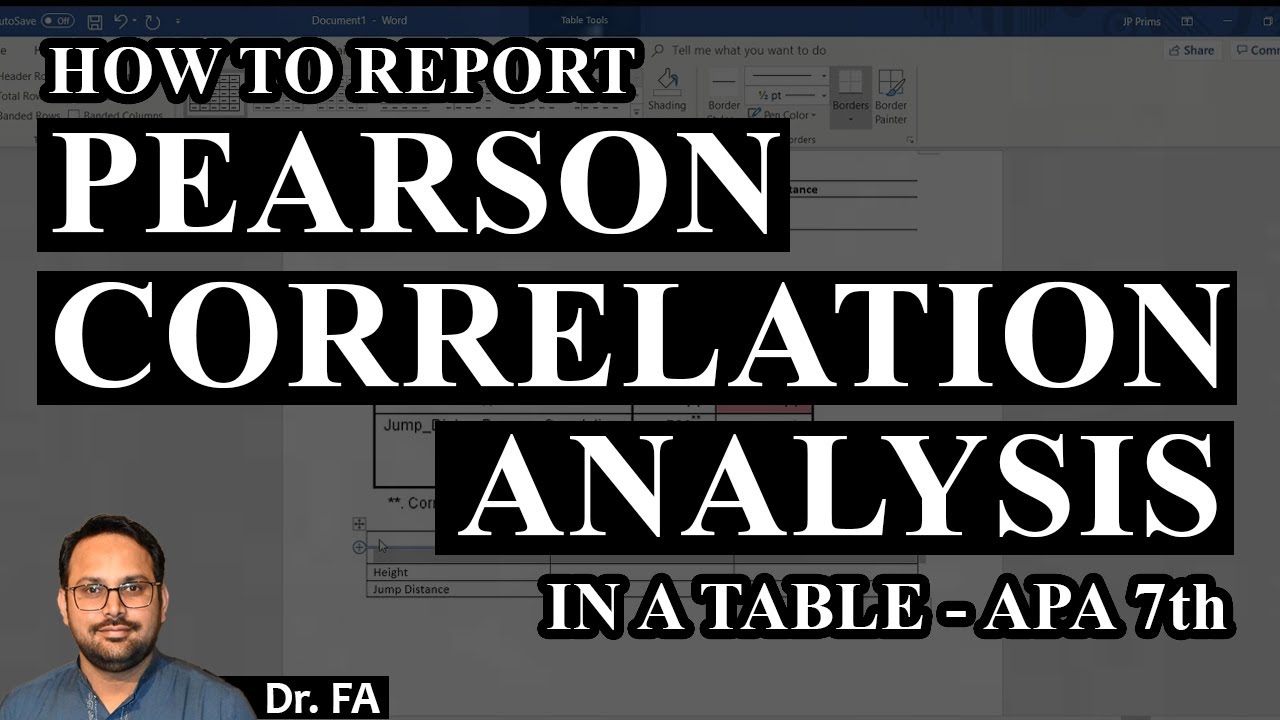 How to Make Pearson Correlation Analysis Table in Word - APA 7th Edition
