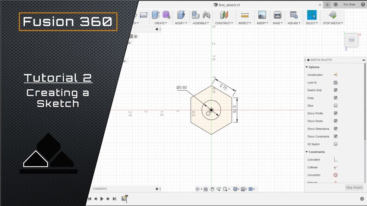 Creating a Sketch | Fusion 360 Tutorial 2