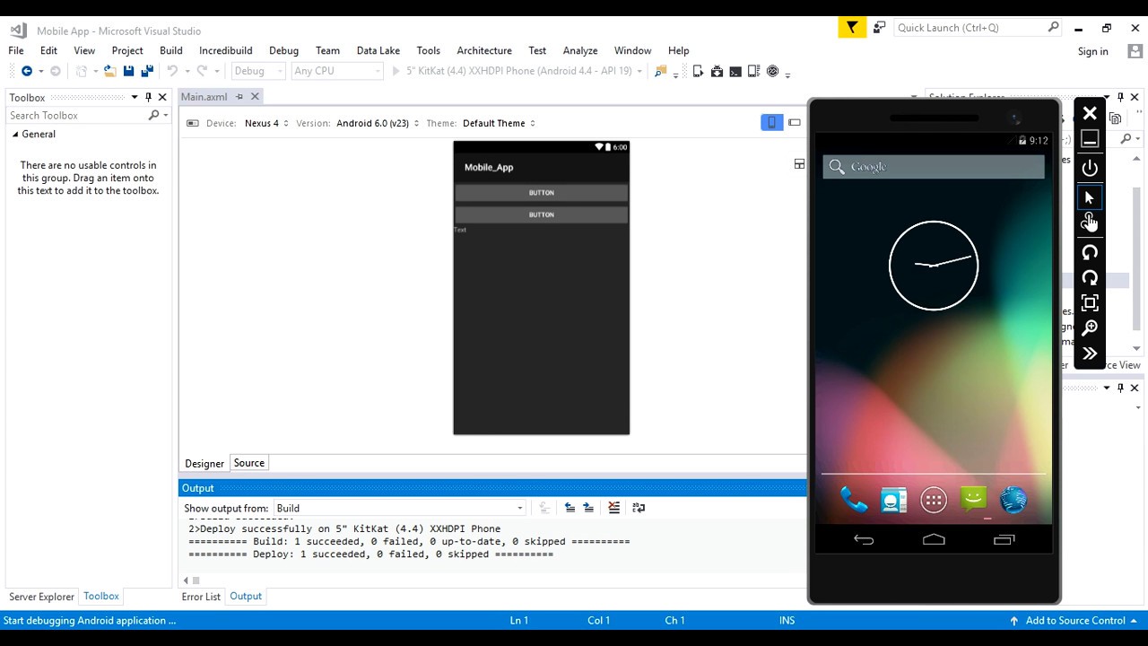 Visual studio 2017 Mobile app