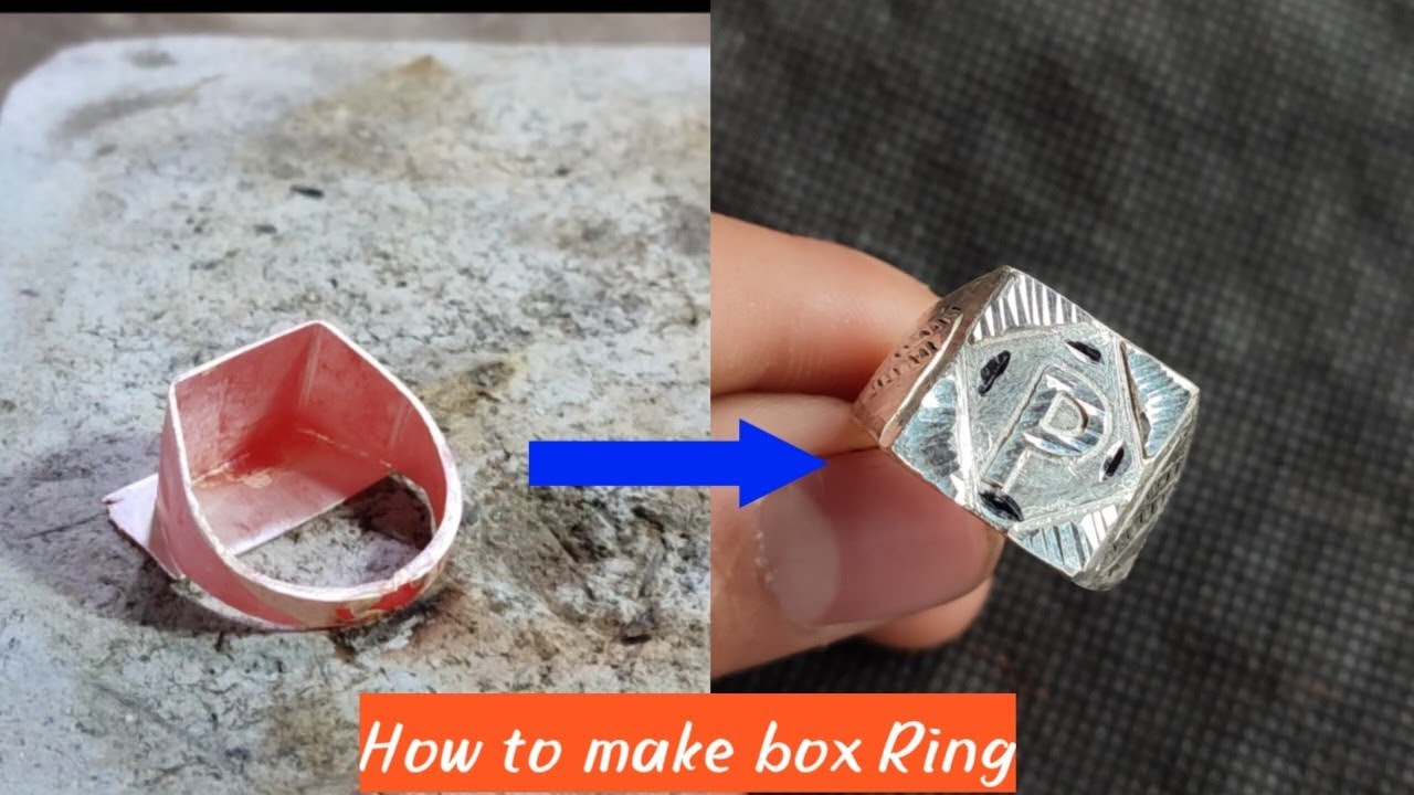 Silver Men Box Ring / How to make Silver Name Box Ring