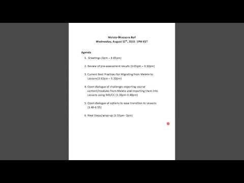 Sakai Lessons BOF