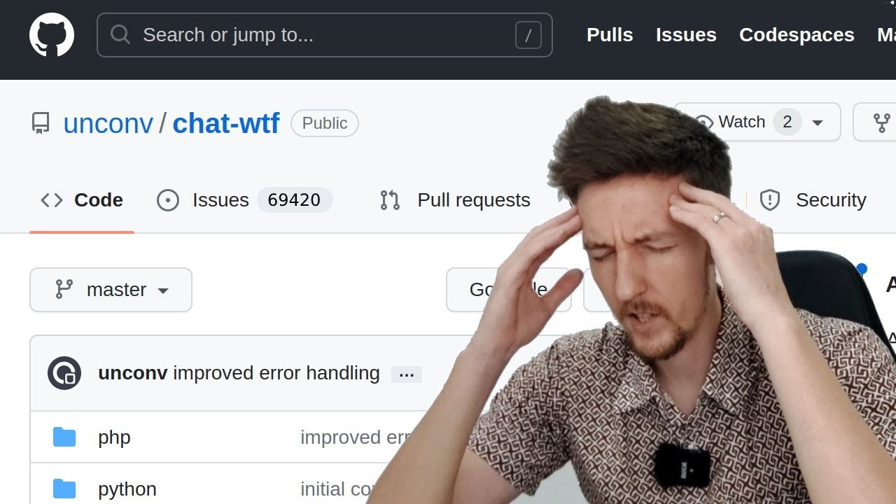 Losing my mind fixing your GitHub issues | ChatWTF