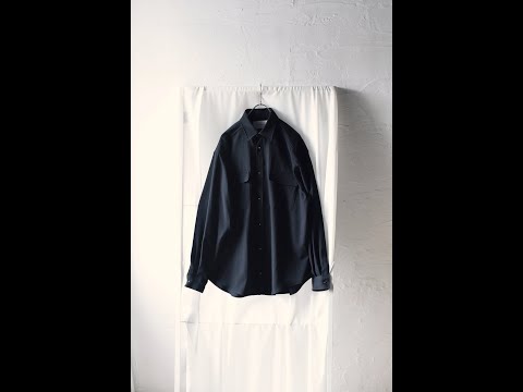 SUÉSADA × BISHOOL Wool Gabardine Big Shirt black