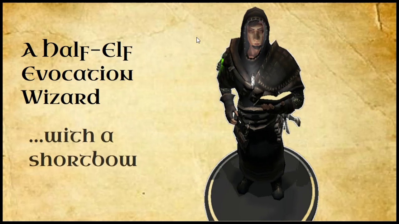 PF2E Half-elf evocation wizard with a shortbow