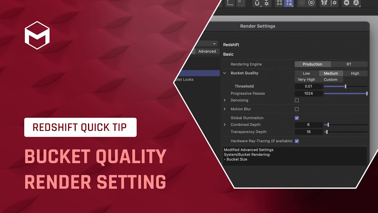 #RedshiftQuickTip 22: Bucket Quality Render Setting