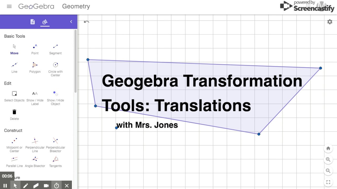 GeoGebra Transformations - Translation