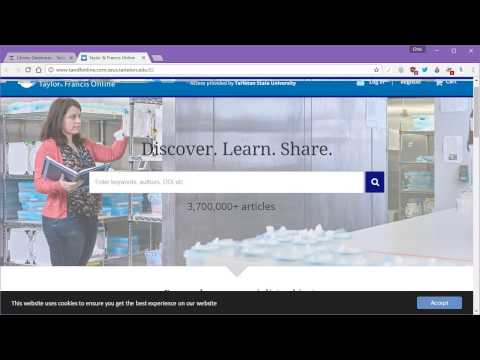 Research Methods: Finding Articles in Taylor and Francis Online