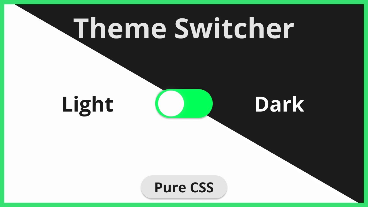 How to Create Dark & Light Theme Switcher Using Only HTML & CSS (Without JavaScript or jQuery)