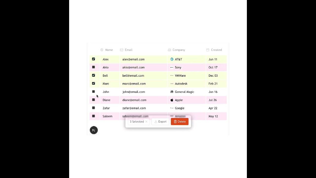 📈 Demo: Data Table Component Using Nextjs & Reactjs