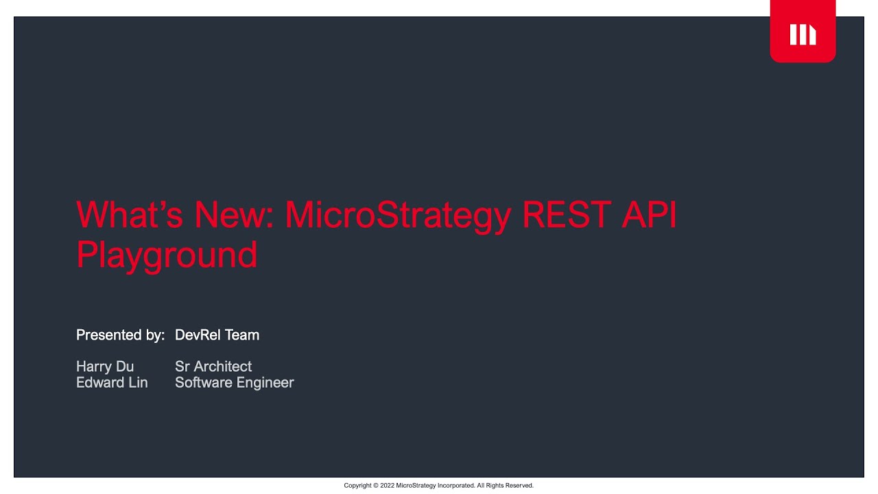 What's New: MicroStrategy REST API Playground