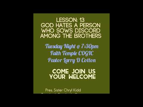 God Hates A Person Who Sows Discord Among The Brothers