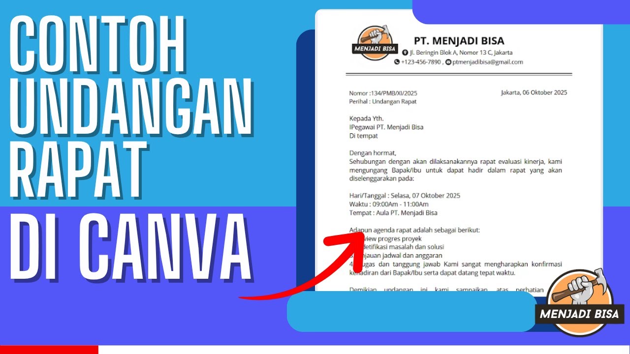 Contoh dan Cara Membuat Undangan Rapat di Canva