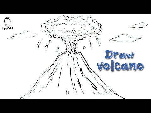 How to draw a VOLCANO easy and step by step| Ripon's art.