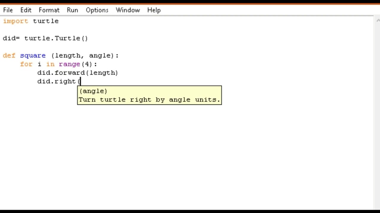 Making square with python turtle (circles with square)