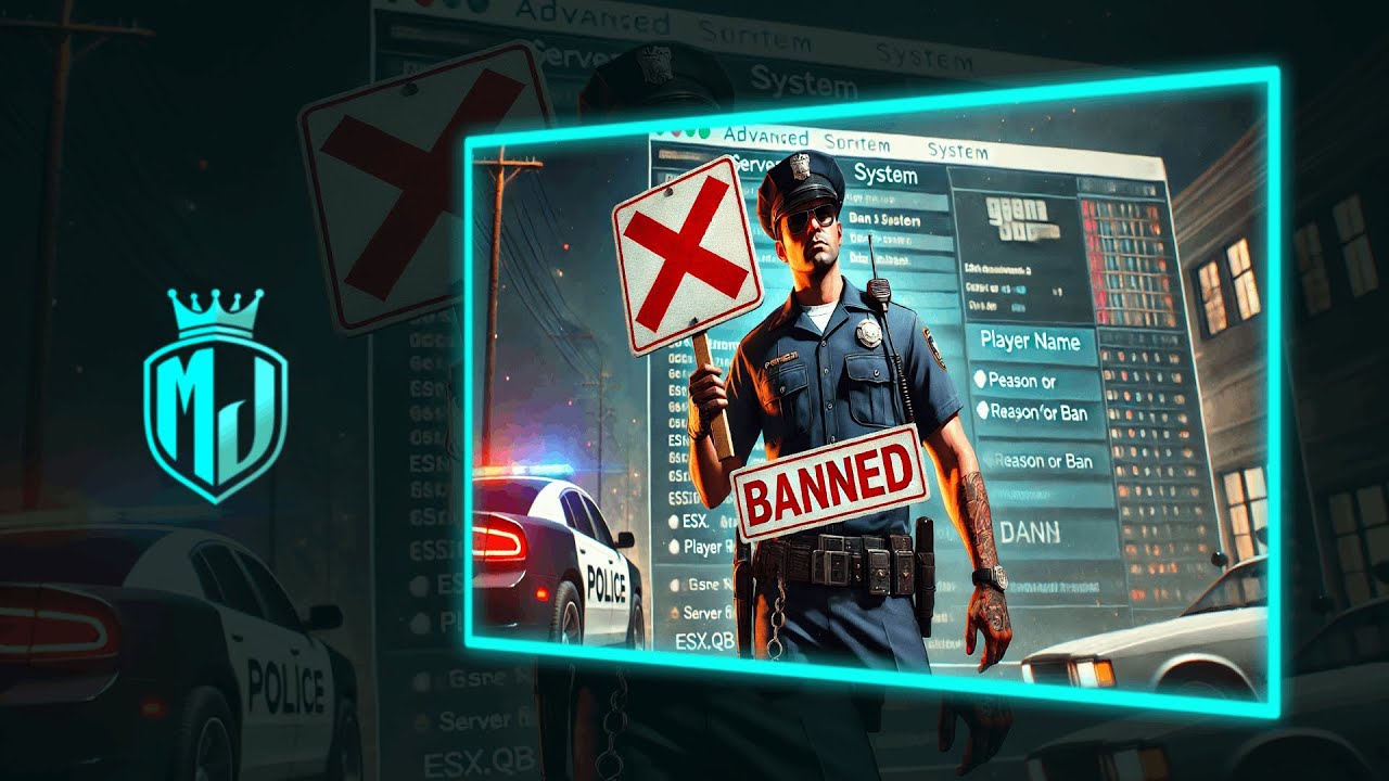 [FREE] Advanced Ban System | ESX/QB/Standalone 🔒 FiveM Script | MJ DEVELOPMENT