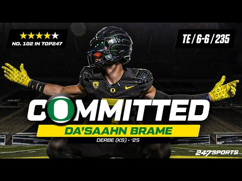 WATCH: 4-star TE Da'Saahn Brame commits to Oregon LIVE on 247Sports