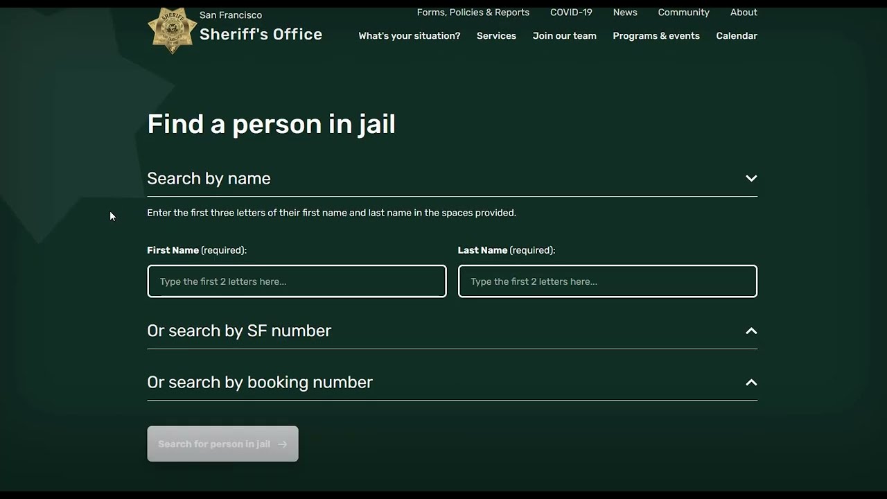 San Francisco Inmate Search