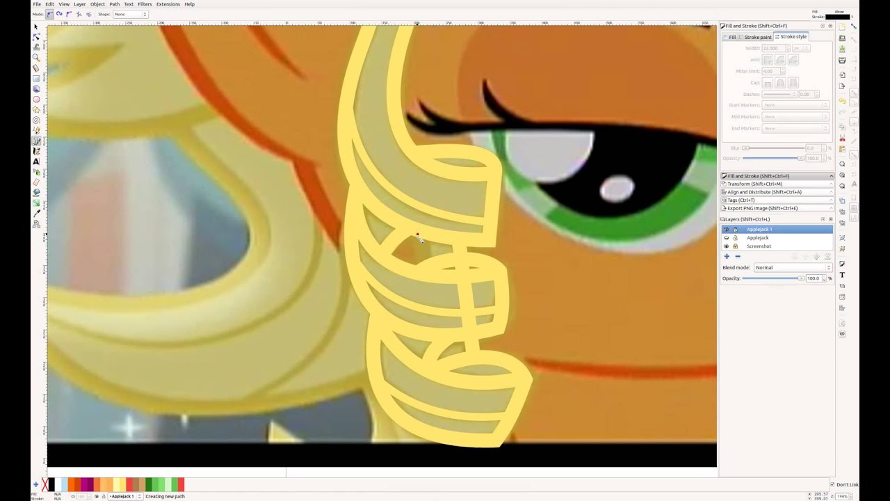 Vectoring Timelapse: Applejack Duckface