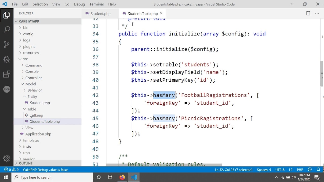 CakePHP 4 create model  (6).
